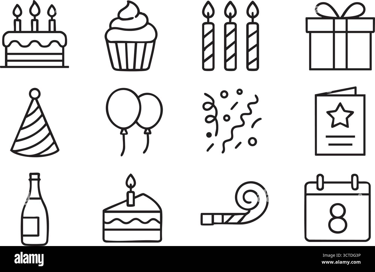 Christmas candle simple outline Stock Vector Images - Alamy