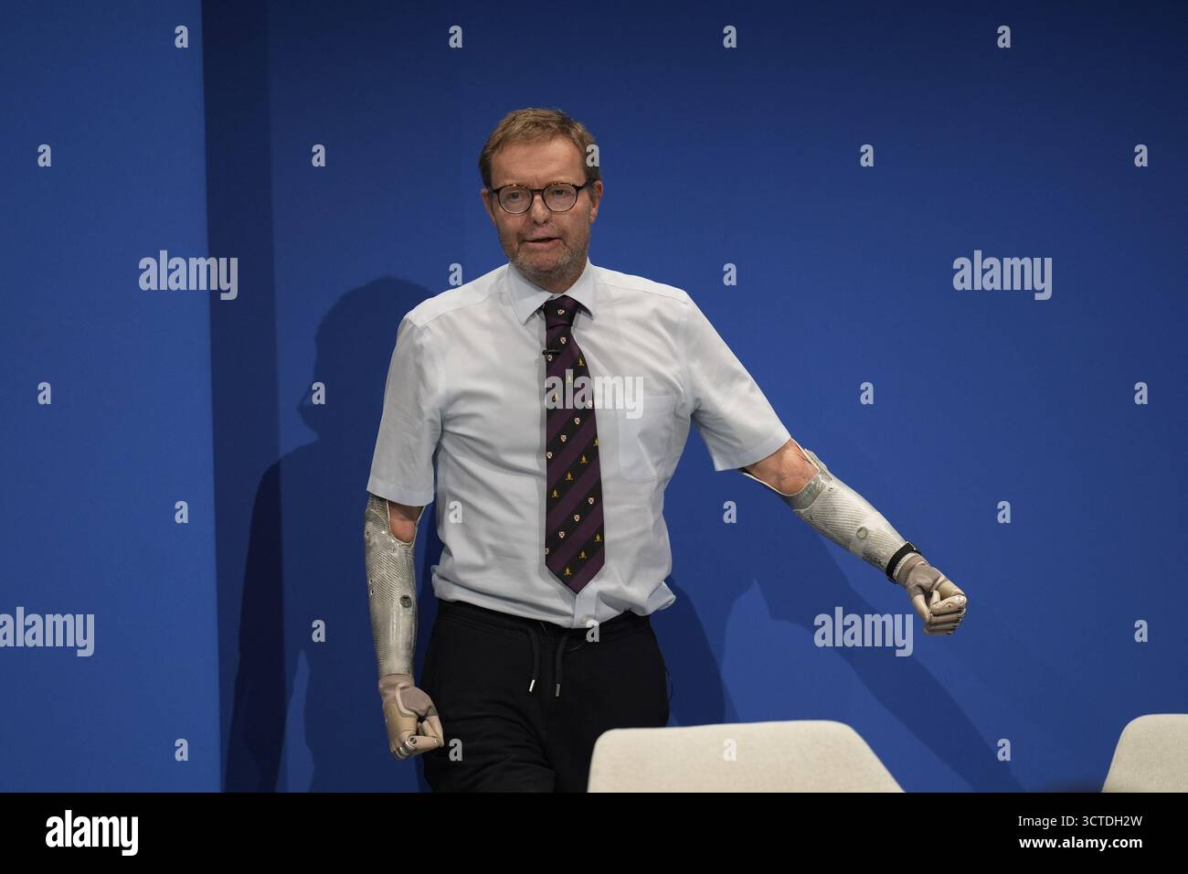 Lord Craig Mackinlay on stage during the Conservative Party Conference ...