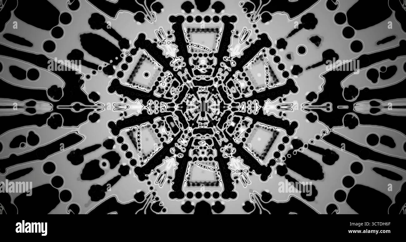 This artwork features a complex arrangement of interconnected shapes ...