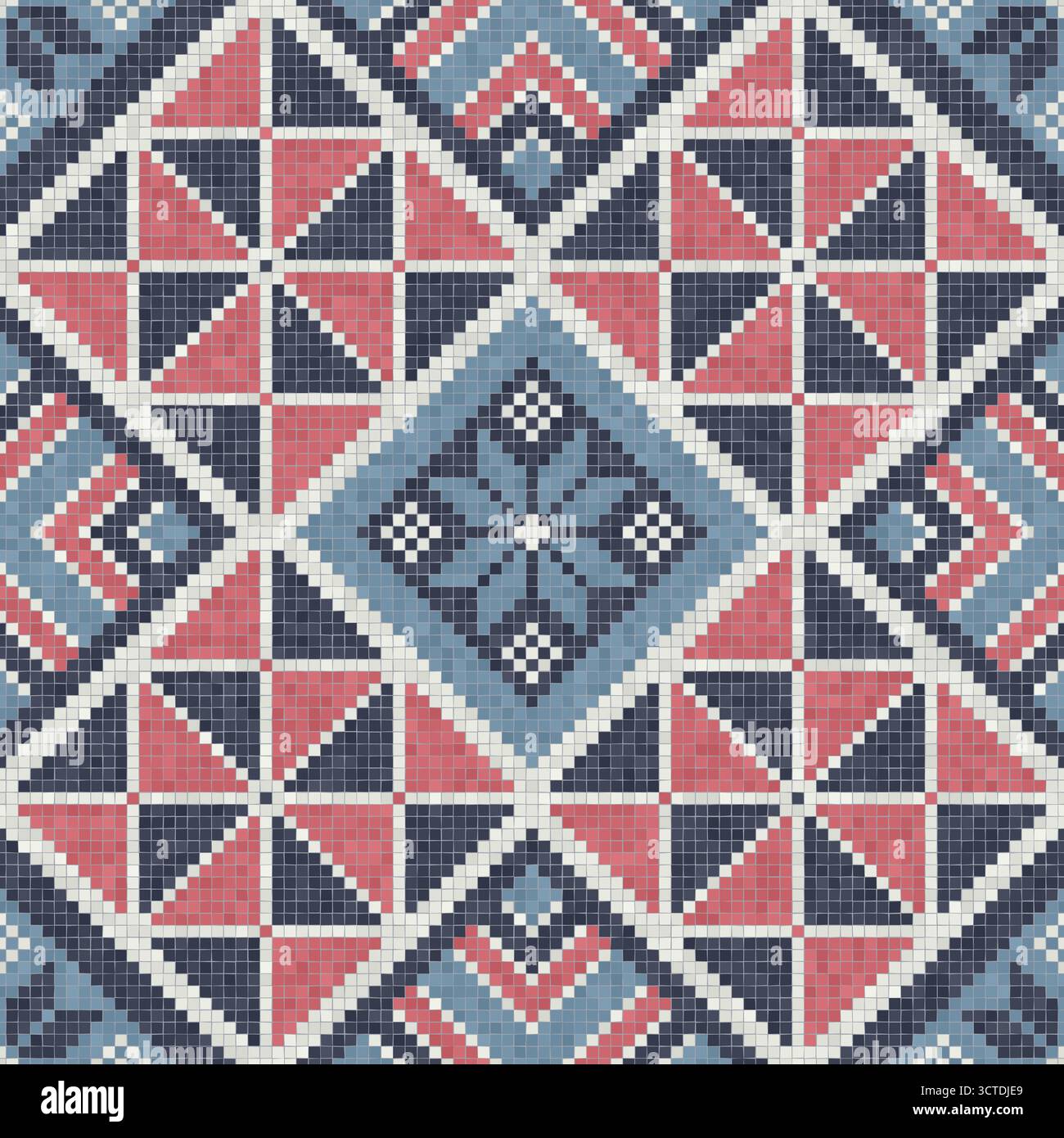 Mosaic tiles seamless pattern composition with traditional Palestinian ...