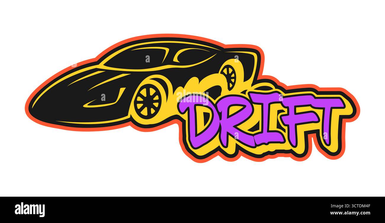 Auto drift race retro Y2K sticker or print. Auto motorsport retro ...