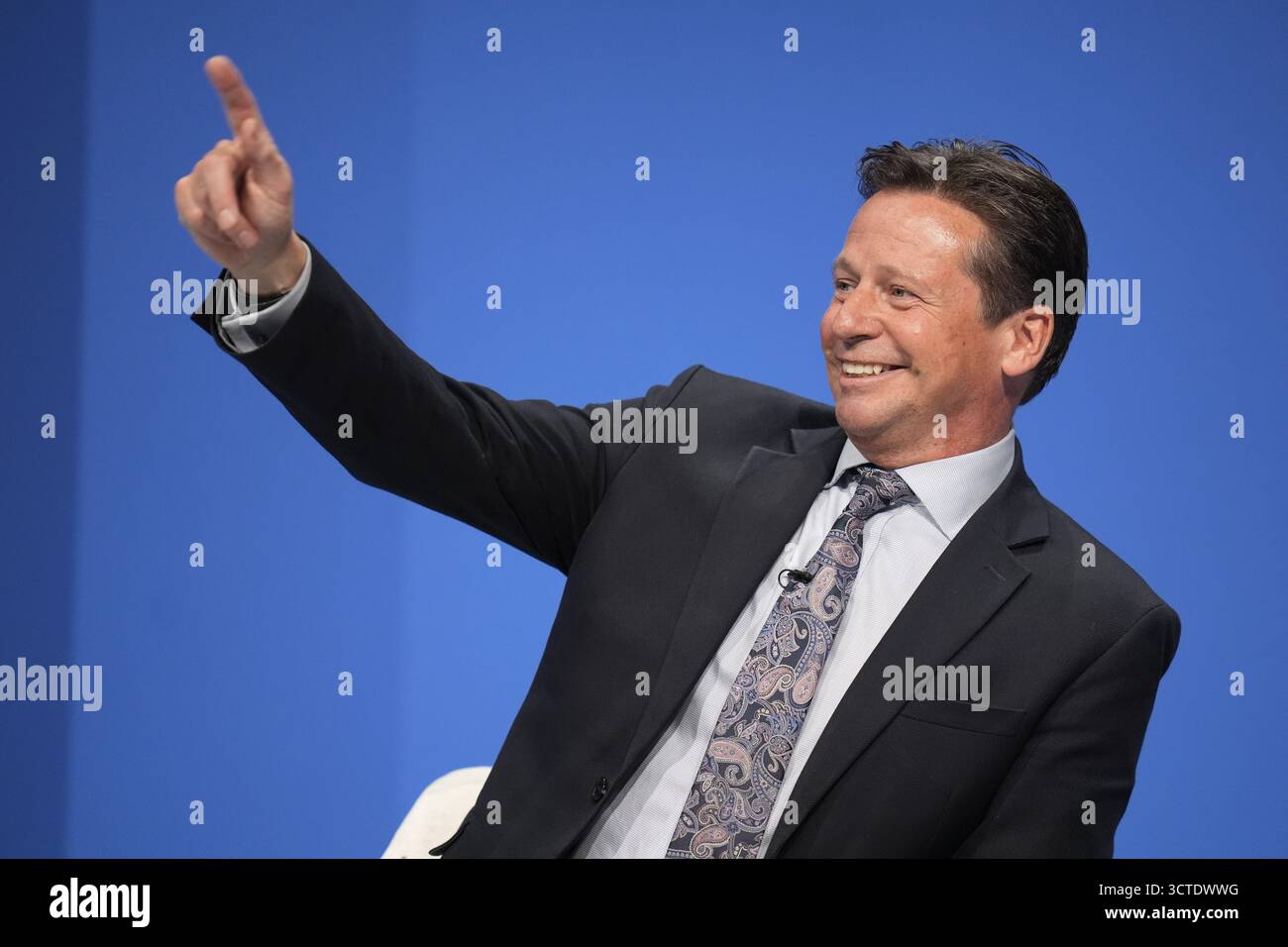 Shadow culture secretary Nigel Huddleston on stage during the ...