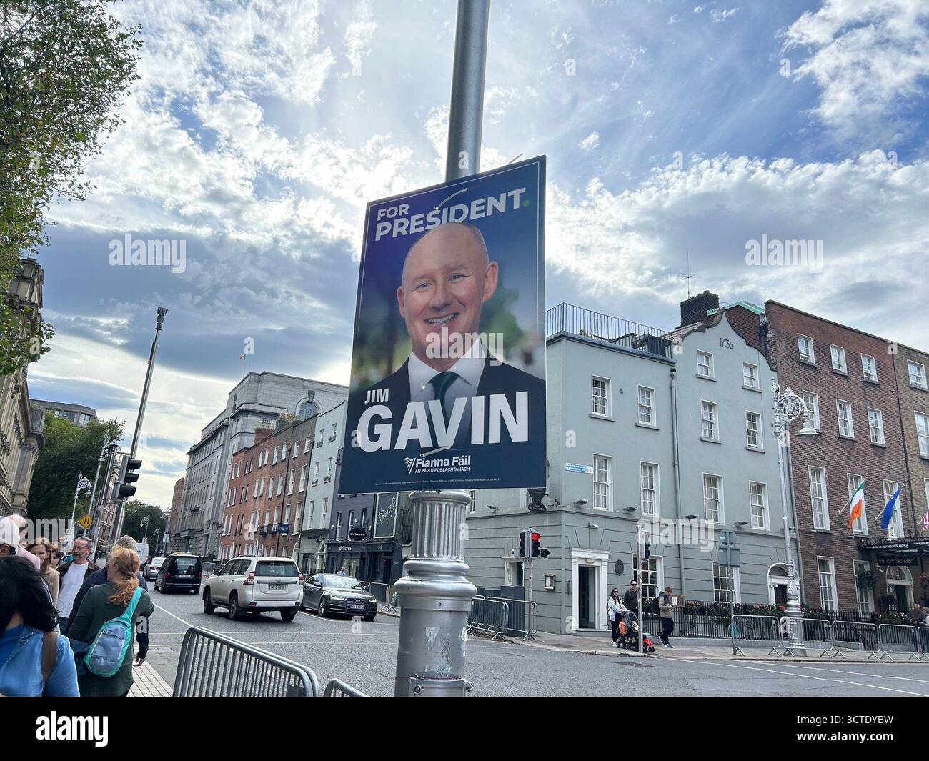 Posters for Fianna Fail presidential candidate Jim Gavin are still hanging outside Leinster ...