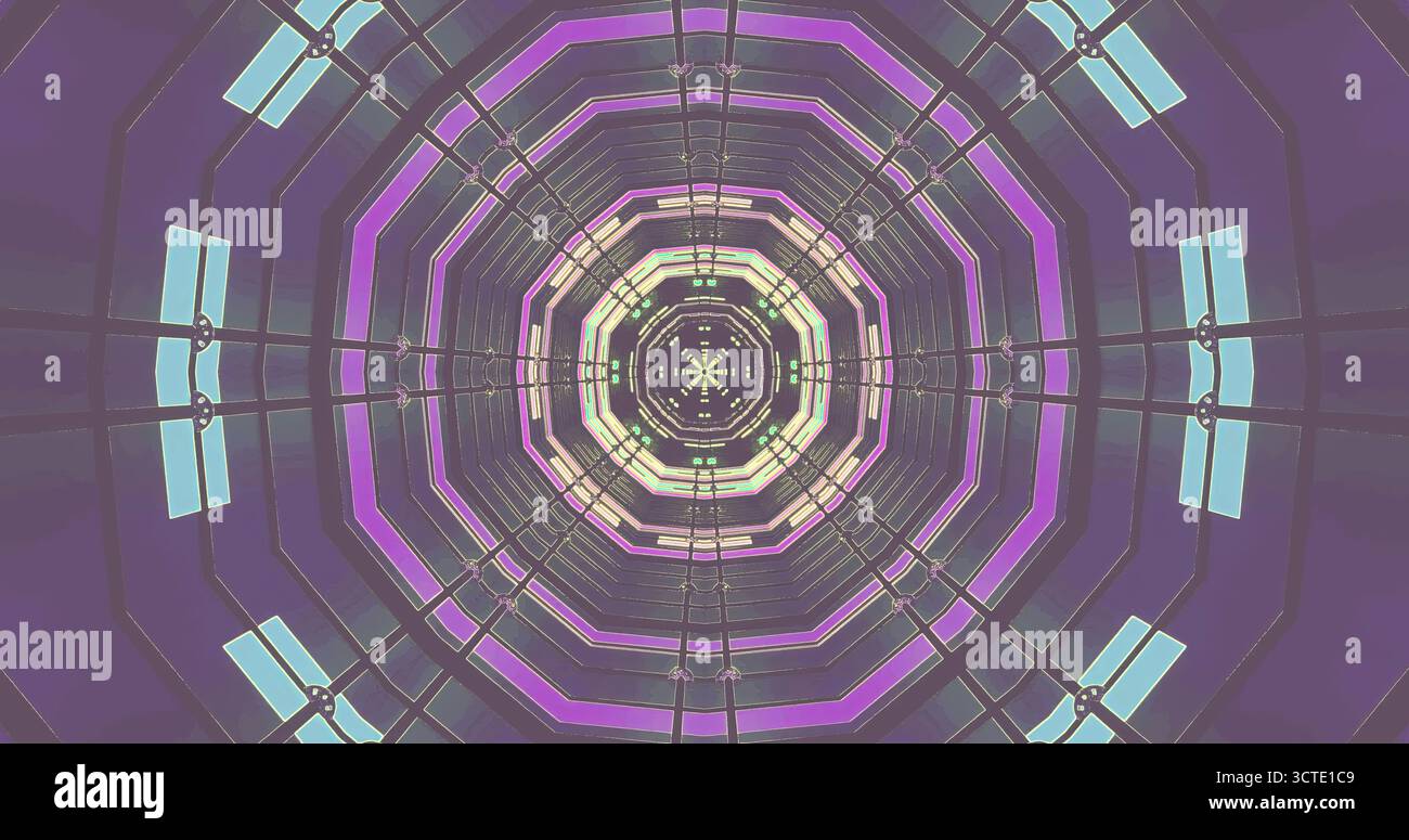 A mesmerizing tunnel showcases an intricate design of colorful ...