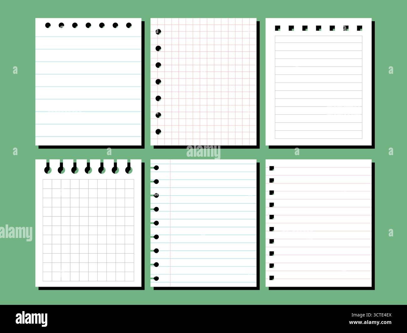 Flat Style Note Paper Illustration Element Collection Stock Vector ...