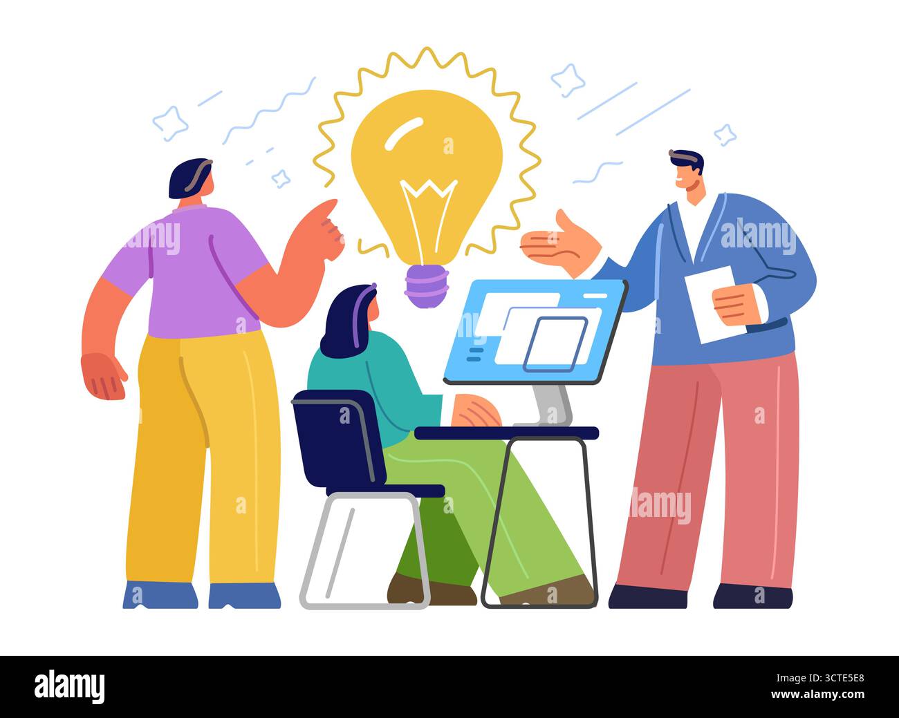Collaborative team works on innovative business strategies and creative ...
