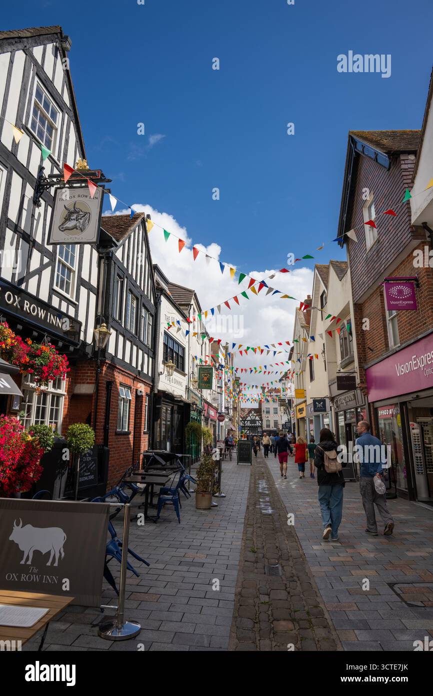 Salisbury, Wiltshire, UK: Butcher Row, a pedestrian street in central ...
