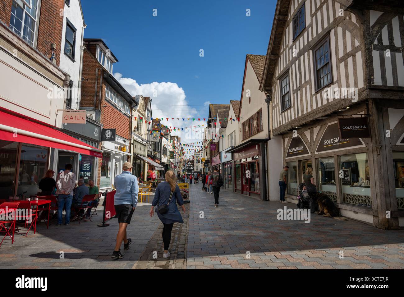 Salisbury, Wiltshire, UK: Butcher Row, a pedestrian street in central ...