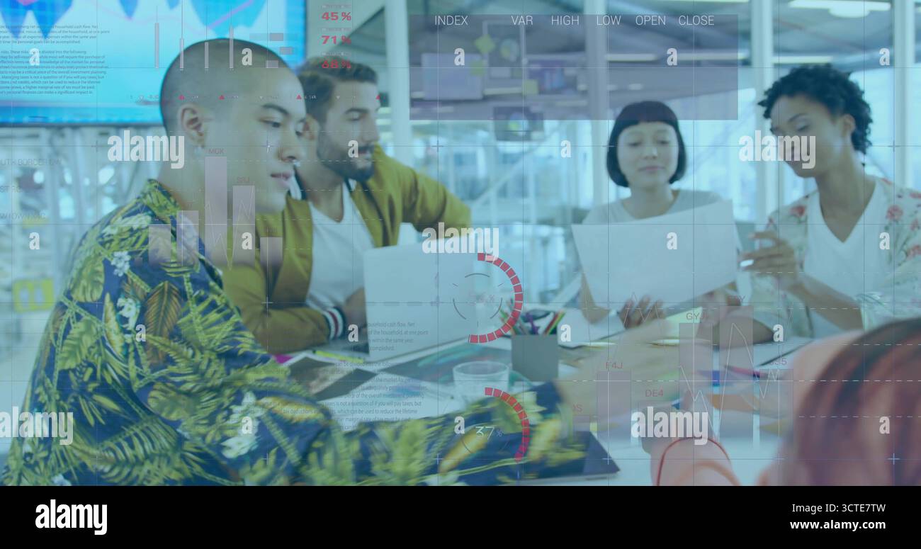 Group six coworkers reviewing hi-res stock photography and images - Alamy