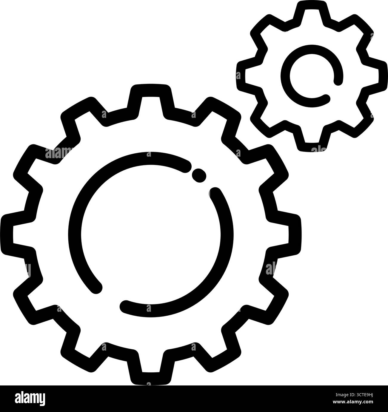 Gear mechanism process icon Black and White Stock Photos & Images - Alamy