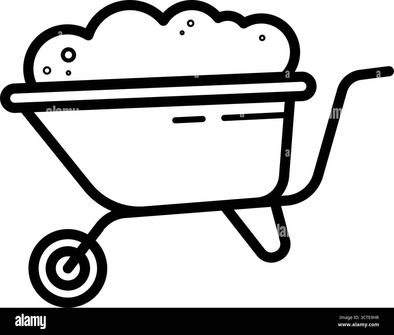 Gardening construction white wheelbarrow Black and White Stock Photos ...