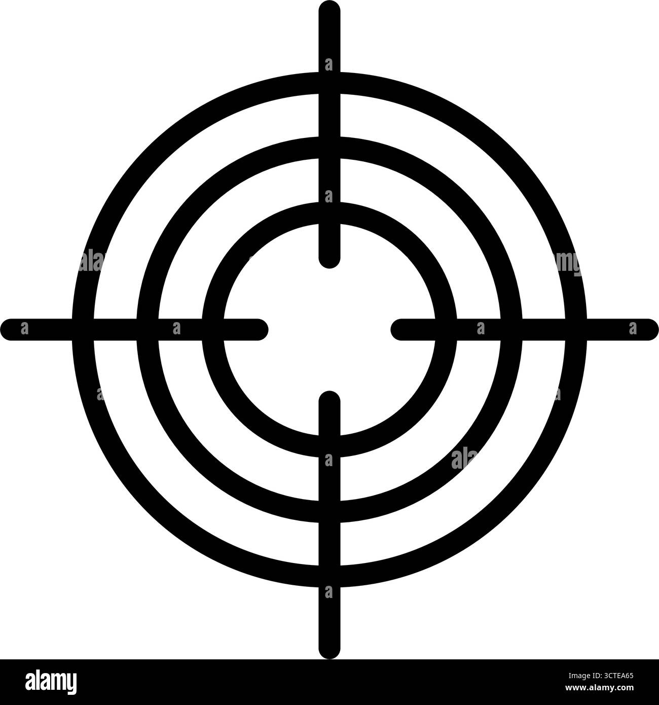 Crosshair sight icon outline Black and White Stock Photos & Images - Alamy