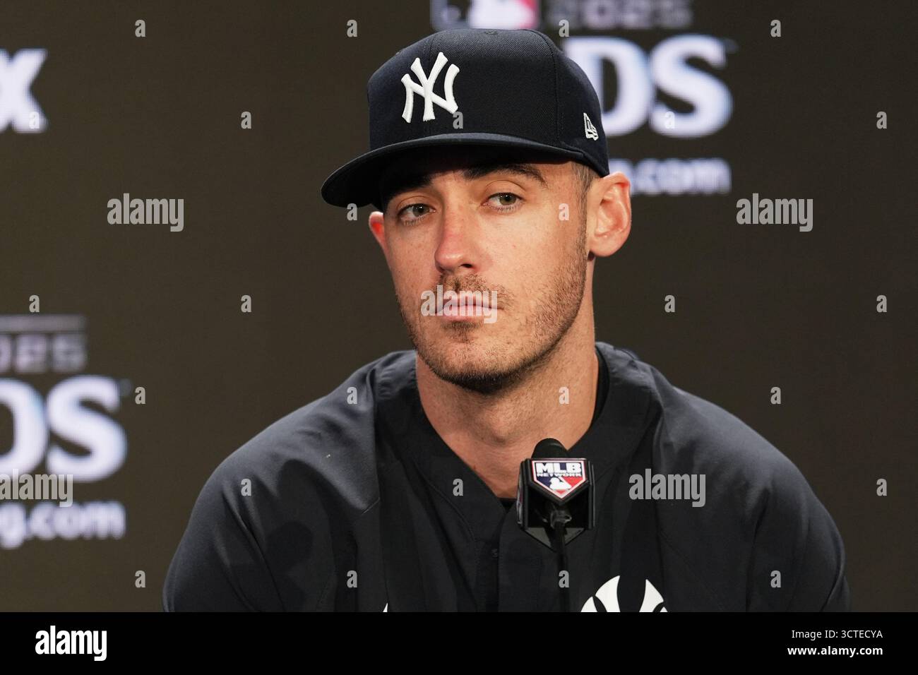 New York Yankees Cody Bellinger talks to reporters at Yankee Stadium in ...