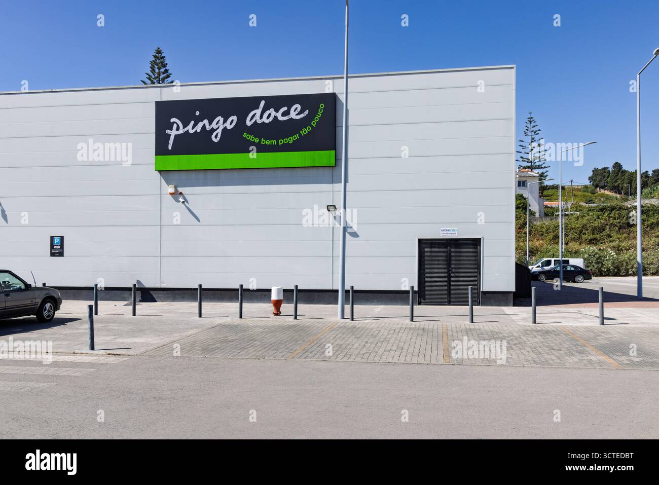 The exterior of a Pingo Doce supermarket in Portugal. The popular ...