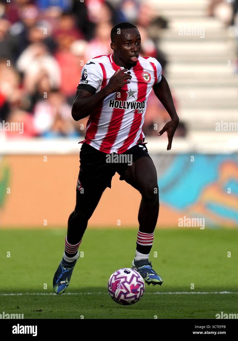 Brentford's Michael Kayode during the Premier League match at the Gtech ...