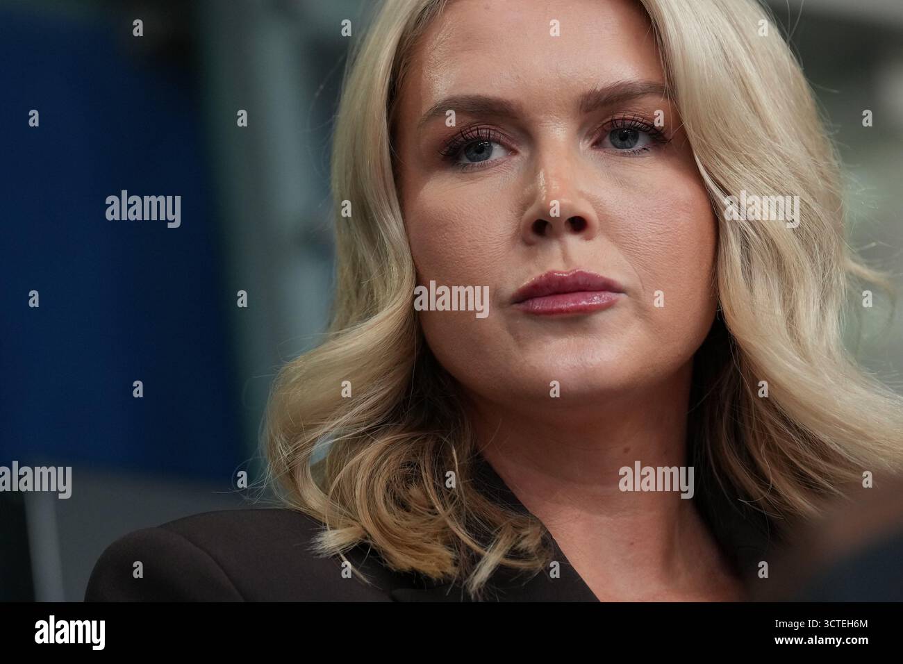 White House press secretary Karoline Leavitt speaks to reporters in the James Brady Press ...