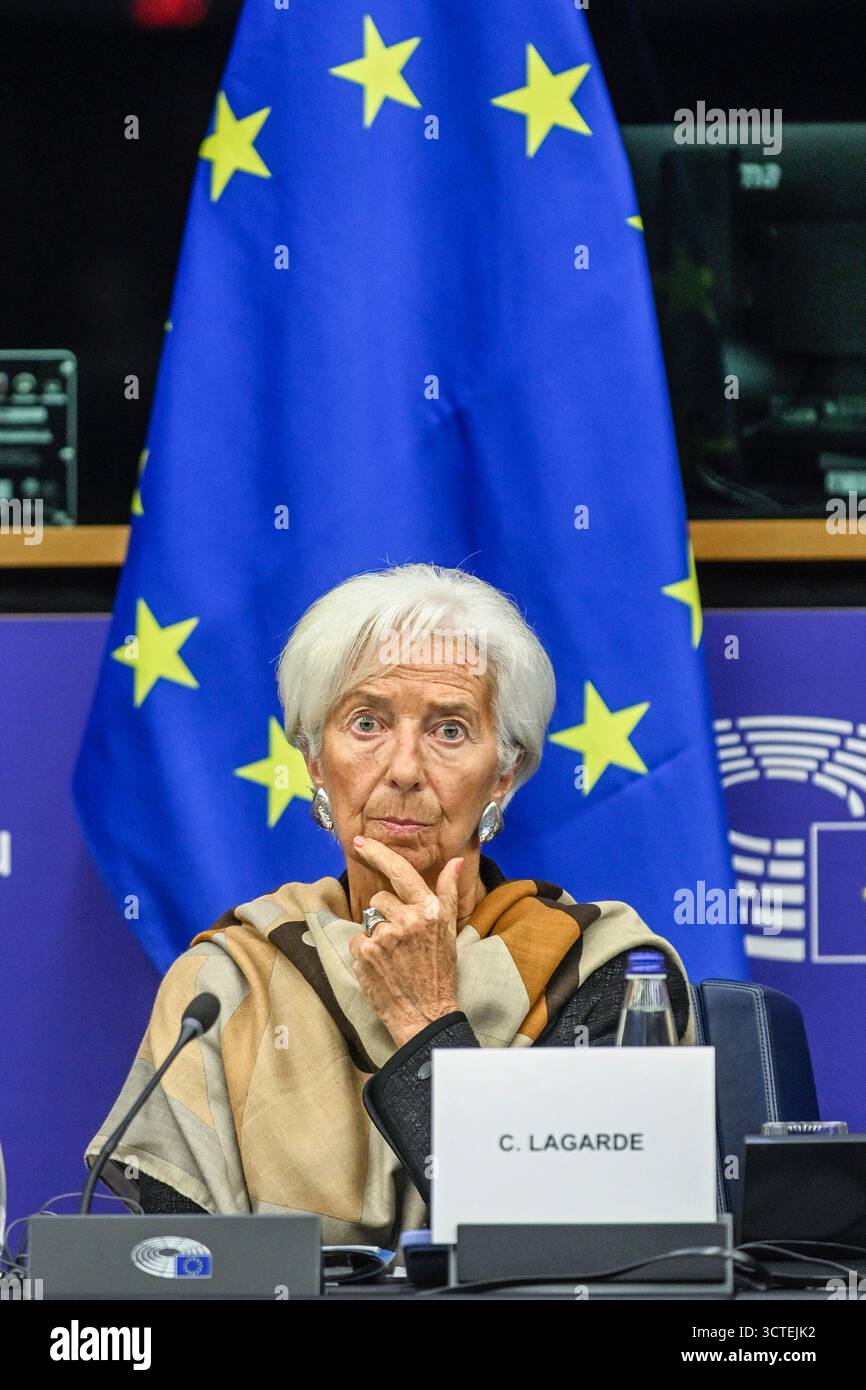 President of the European Central Bank Christine Lagarde waits before a ...