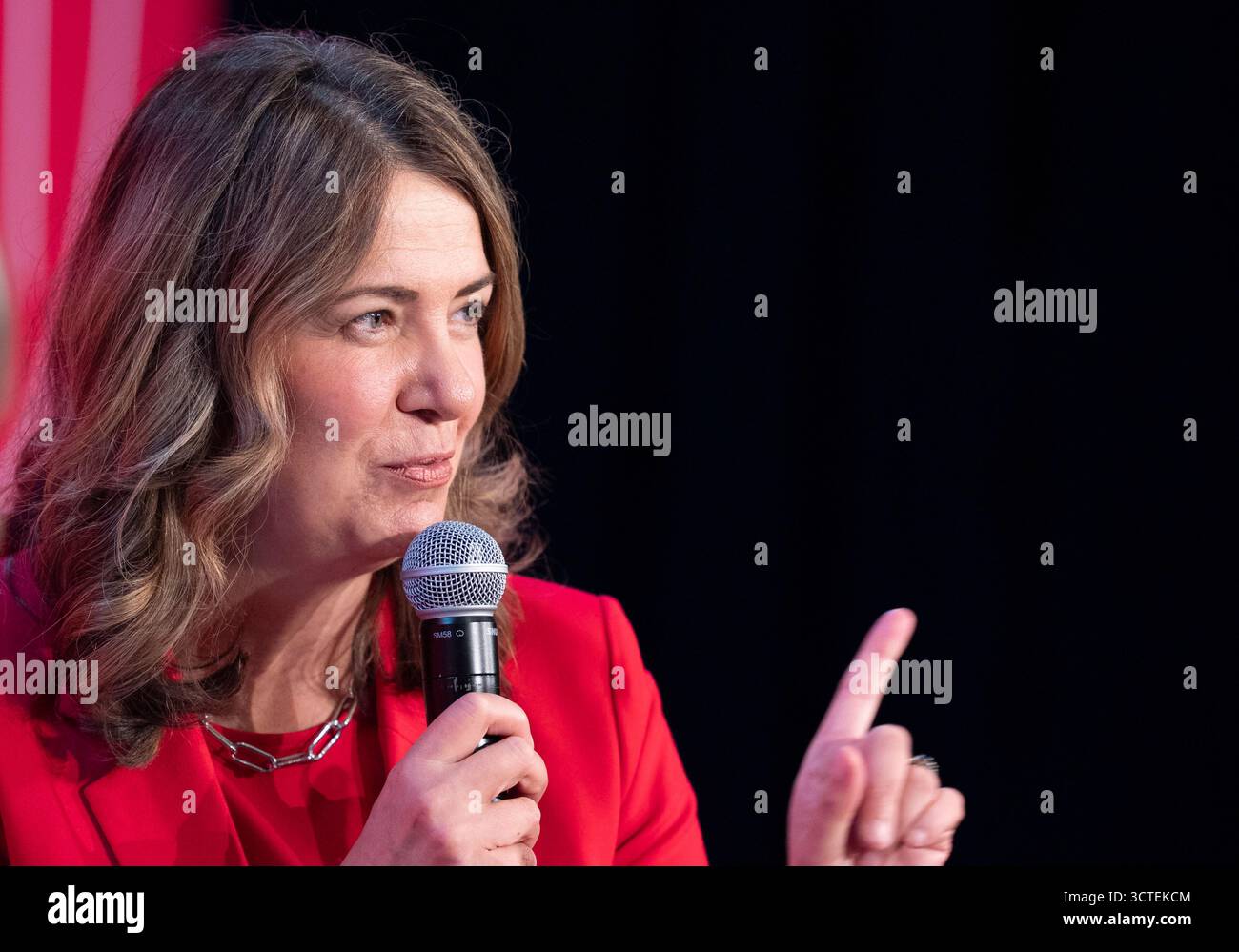 Alberta Premier Danielle Smith speaks at the Chamber of Commerce of ...