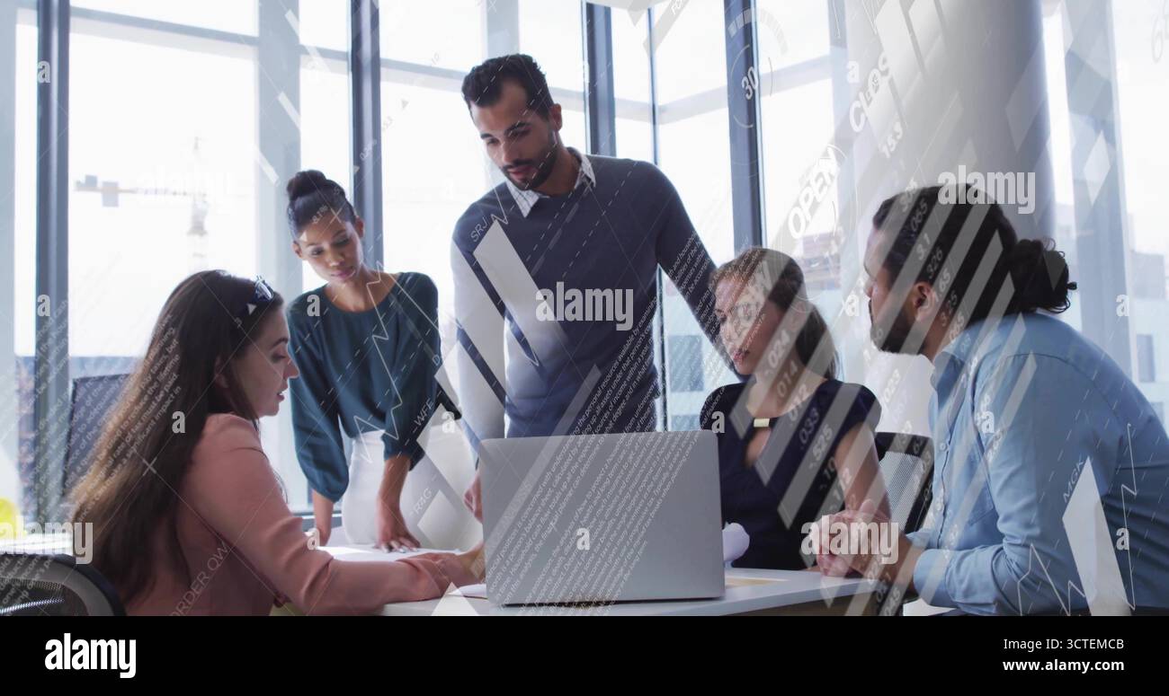 Team collaborating around silver hi-res stock photography and images ...