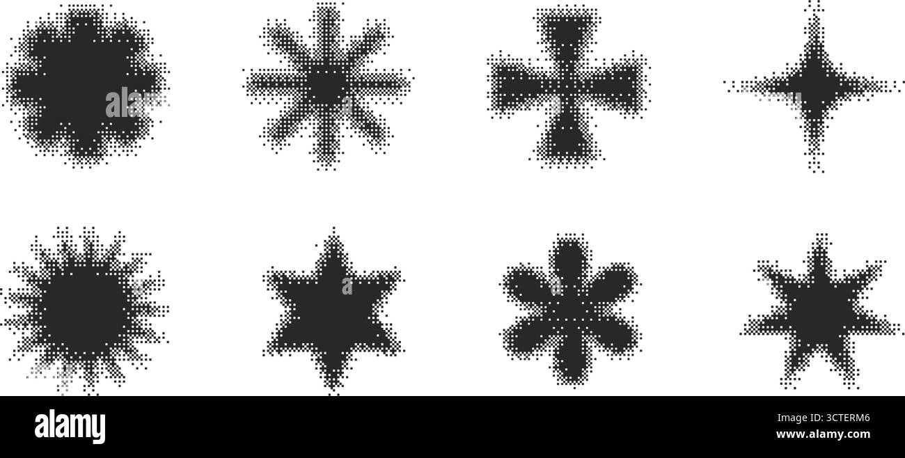 Glitch star icon on black hi-res stock photography and images - Alamy