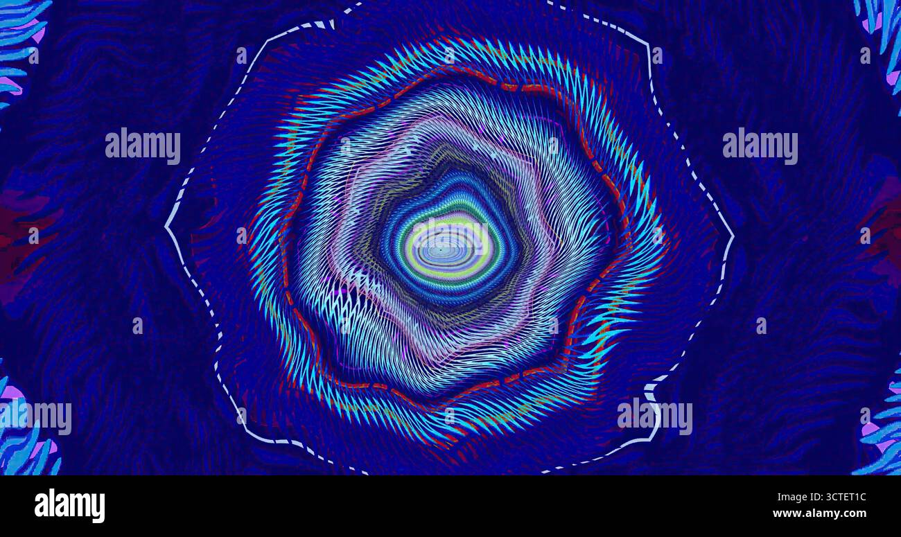 Swirling patterns in vibrant shades of blue, pink, and white create a ...