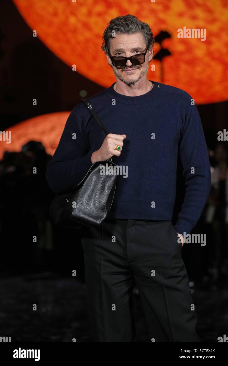Pedro Pascal poses for photographers upon arrival at the Chanel Spring ...