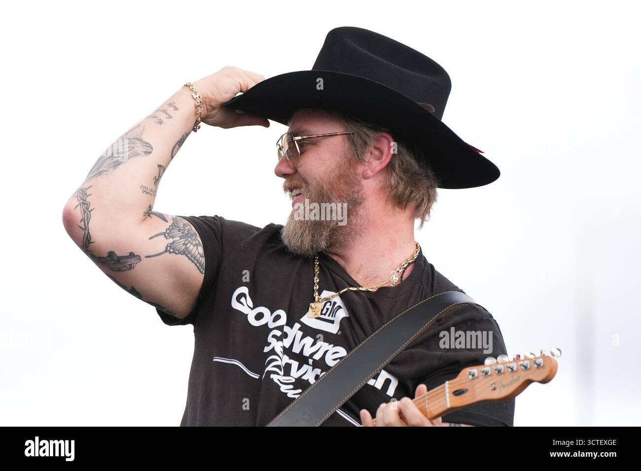 Country music artist Ernest performs prior to a NASCAR Cup Series auto ...