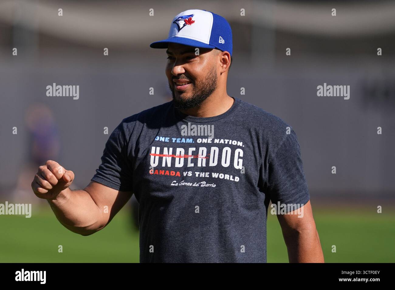 Toronto Blue Jays' Anthony Santander walks on the field during a ...