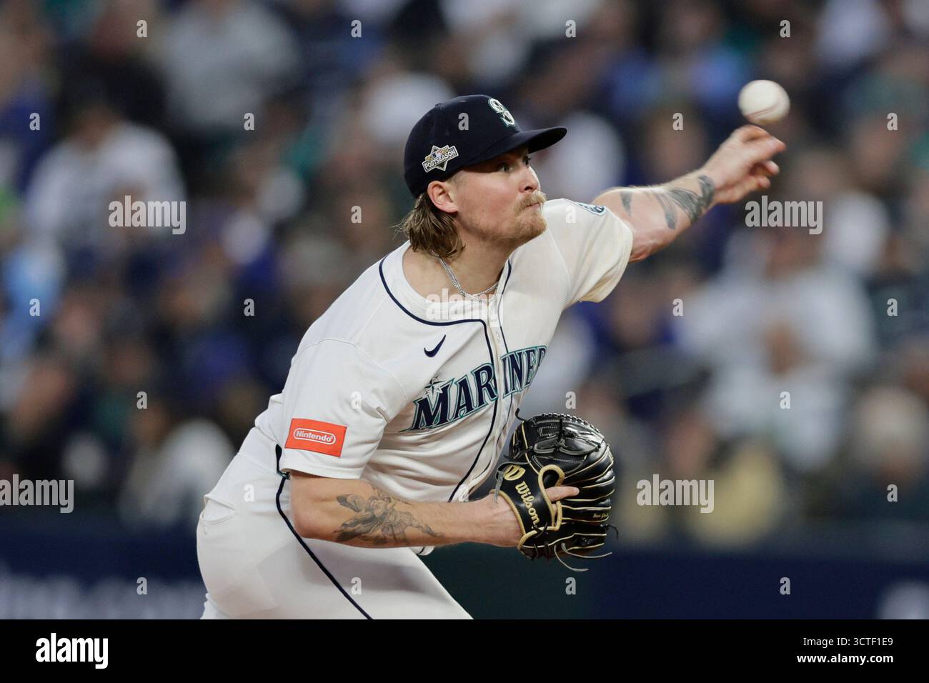 Seattle Mariners Pitcher Gabe Speier Throws Against The Detroit Tigers