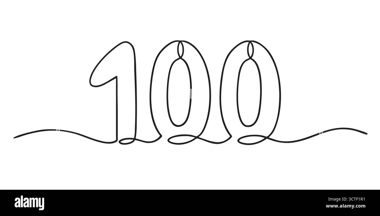 Number in continuous line Cut Out Stock Images & Pictures - Alamy