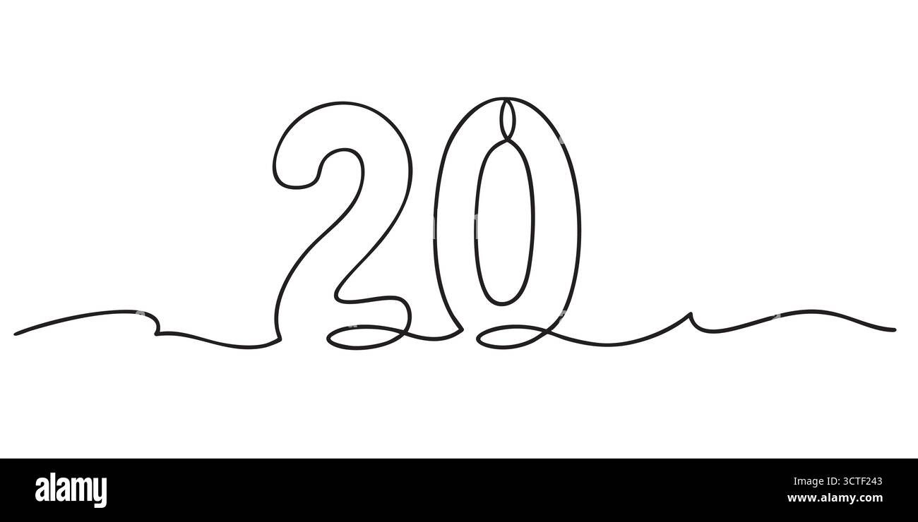 Number continuous one line Stock Vector Images - Alamy