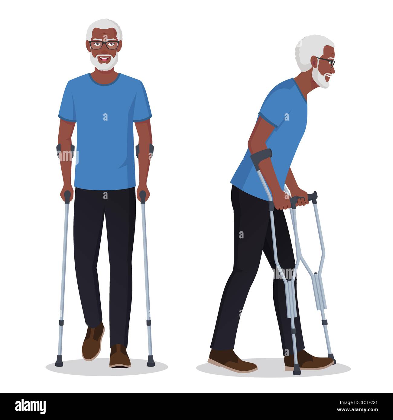 Walking mature african american Stock Vector Images - Alamy