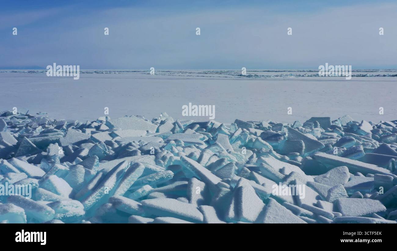 Ice ridges on Lake Baikal Stock Photo - Alamy