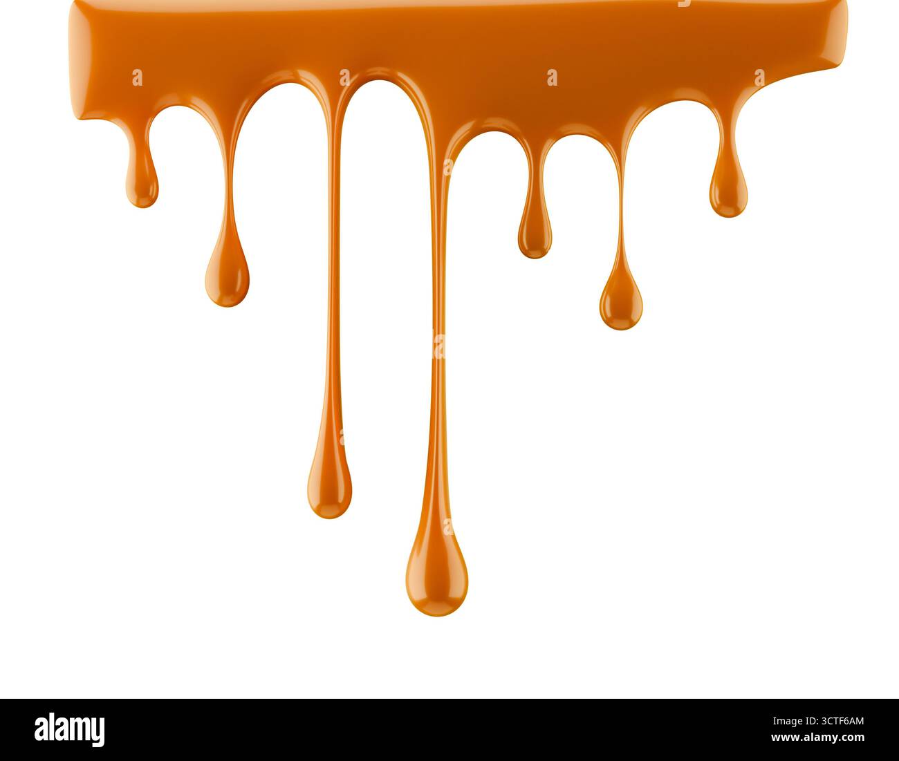 caramel dripping isolated on a white background. 3d render Stock Photo ...