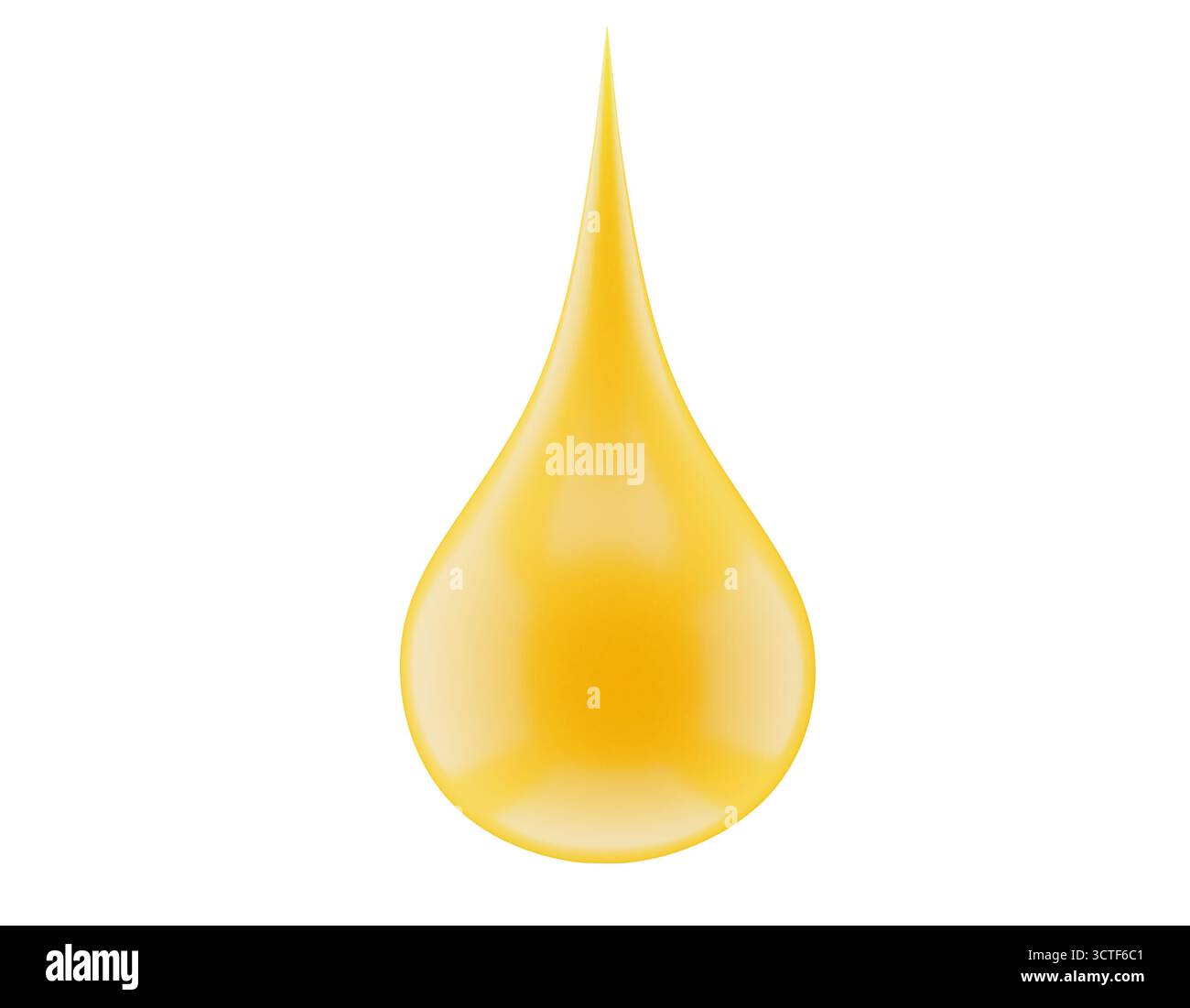 yellow drop isolated on a white background. 3d render Stock Photo - Alamy