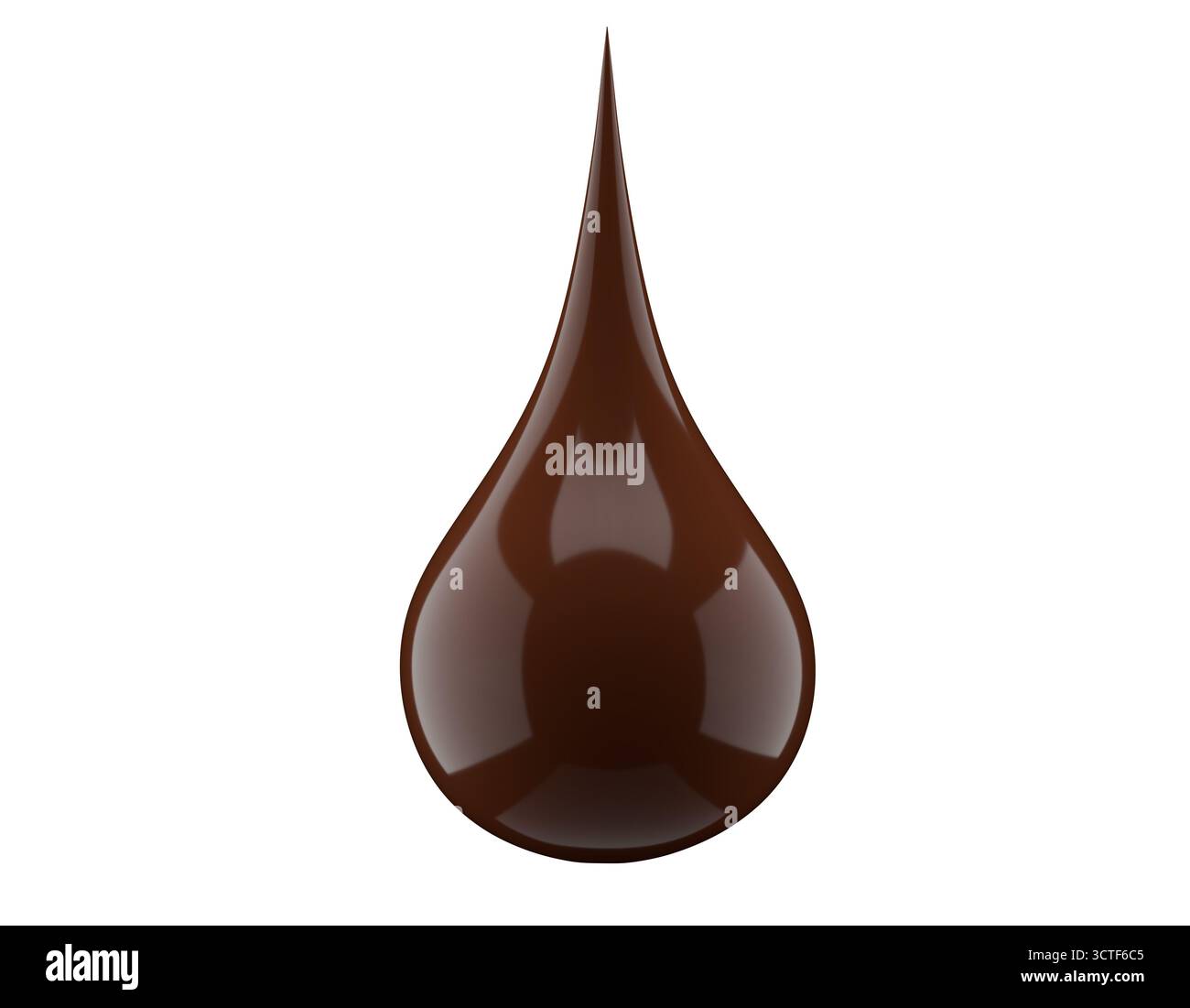 chocolate drop isolated on a white background. 3d render Stock Photo ...