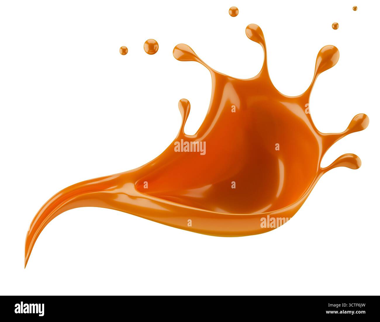 caramel splash isolated on a white background. 3d render Stock Photo ...