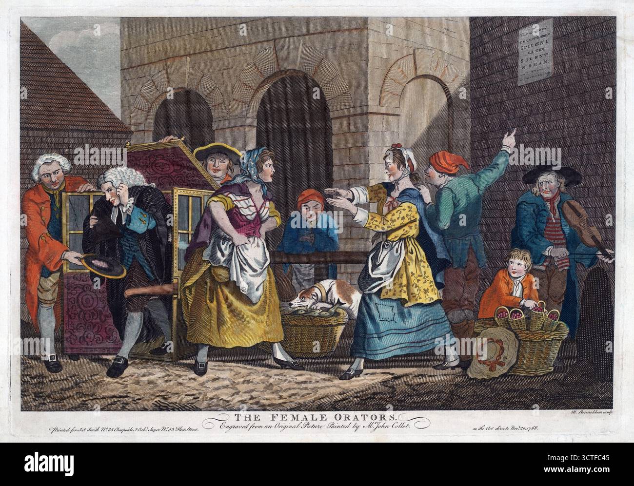 The female orators by Martin Rennoldson after John Collet, a coloured ...