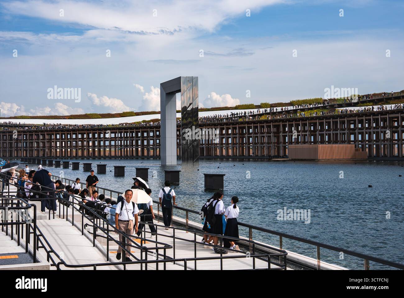 Modern Architecture and Visitors at World Expo 2025 in Osaka, Japan ...