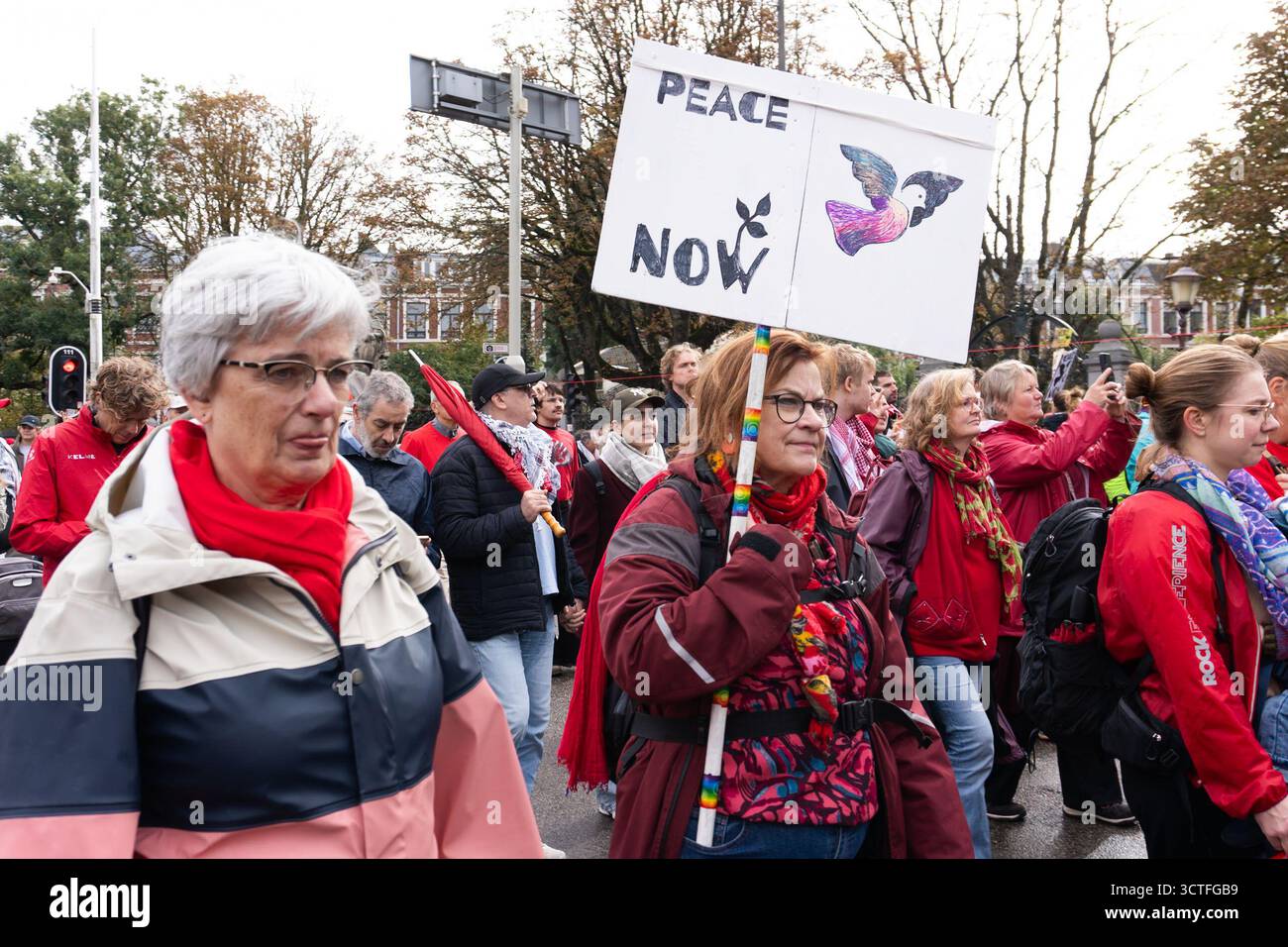 Amsterdam, Netherlands, 05 Oct 2025. Faces of protest at the Red Line ...
