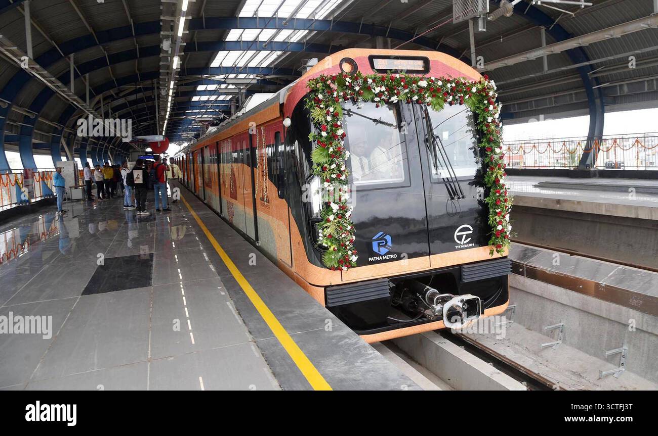 PATNA, INDIA - OCTOBER 6: A view of Patna Metro Rail Service during it ...