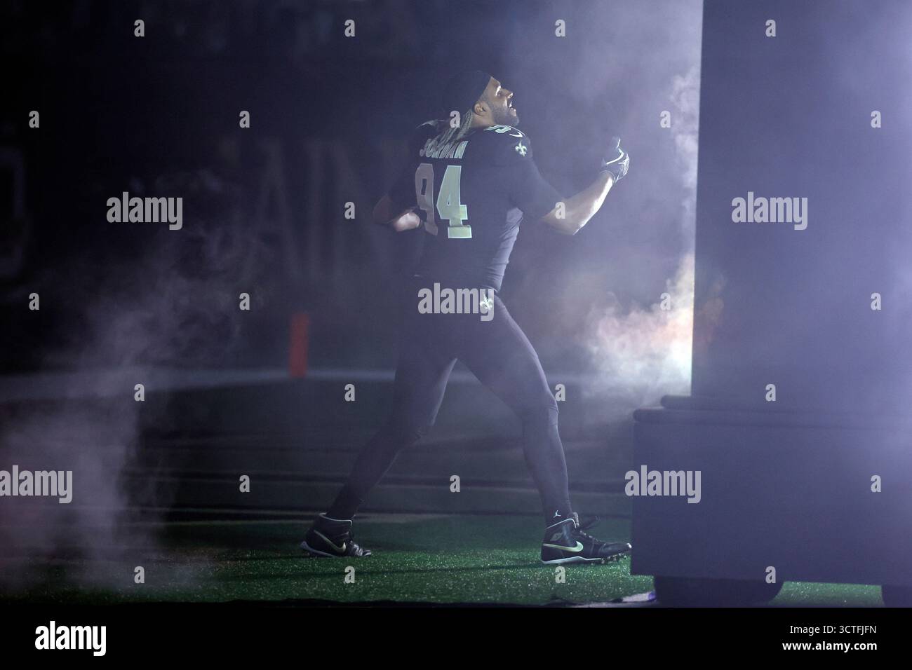 New Orleans Saints defensive end Cameron Jordan runs onto the field ...