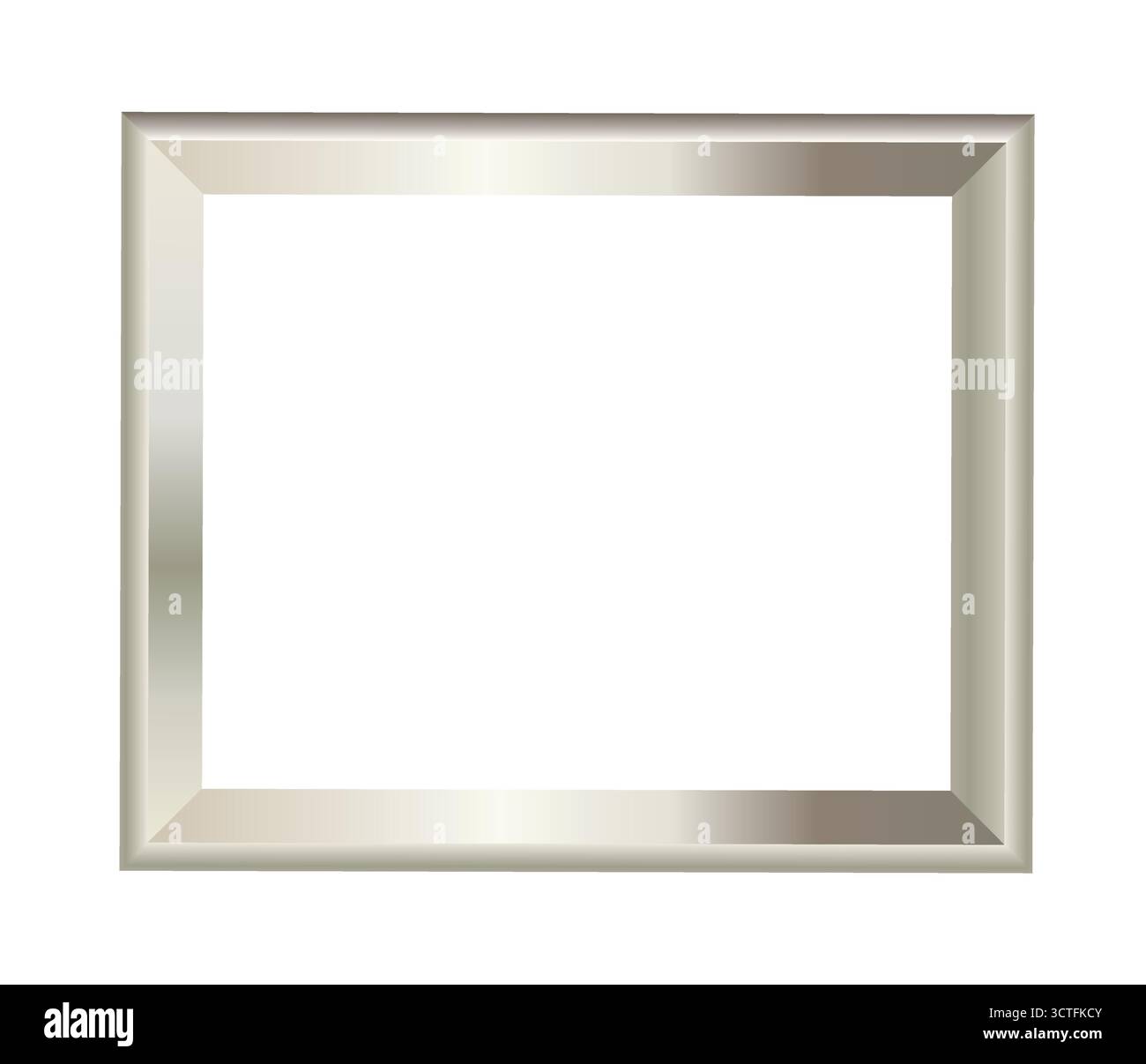 Shiny silver picture frame landscape orientation, vector illustration ...