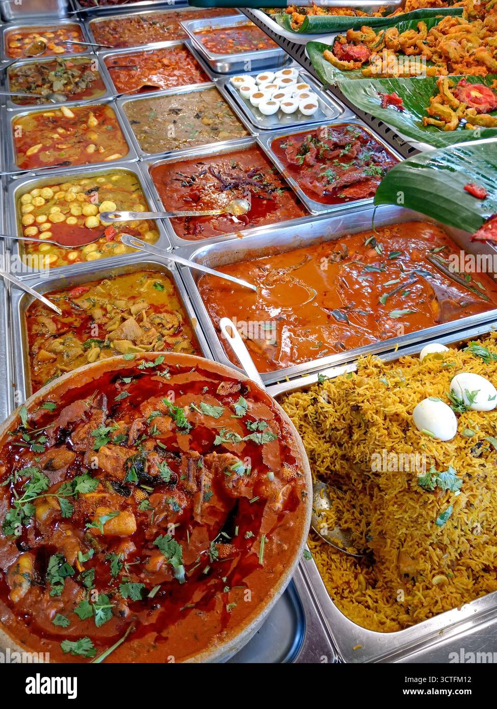 Indian food buffet in Penang, Malaysia offers a wide selection of ...