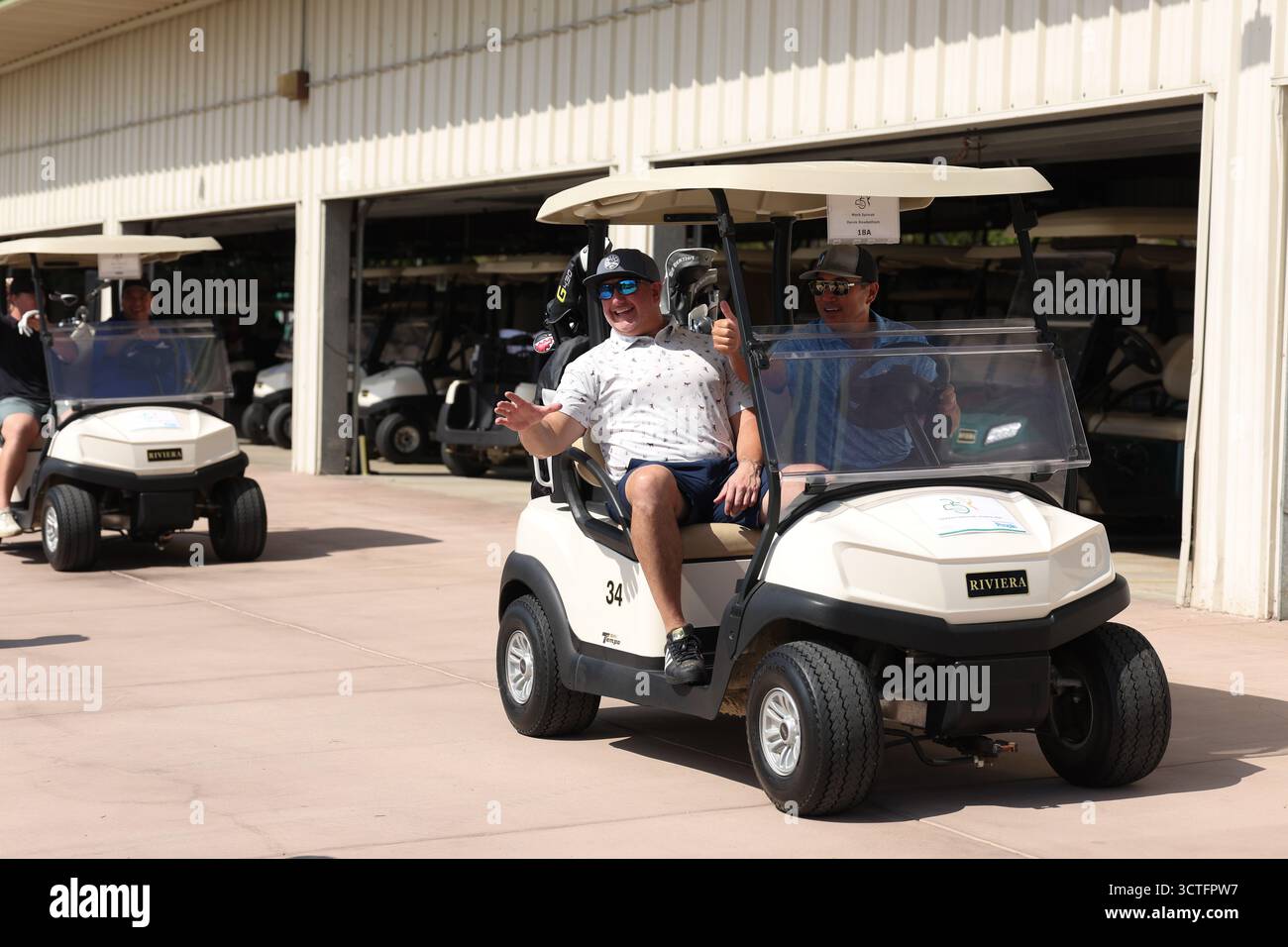 Derek Rowbotham, left, and Mark Spiwak attend the 25th Emmys Golf ...
