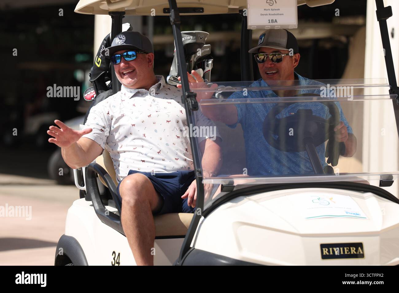 Derek Rowbotham, left, and Mark Spiwak attend the 25th Emmys Golf ...