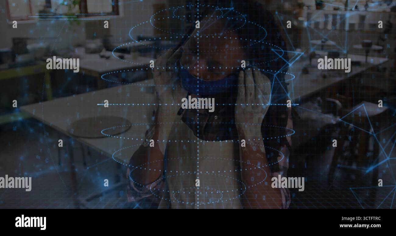 Woman demonstrating augmented reality hi-res stock photography and ...