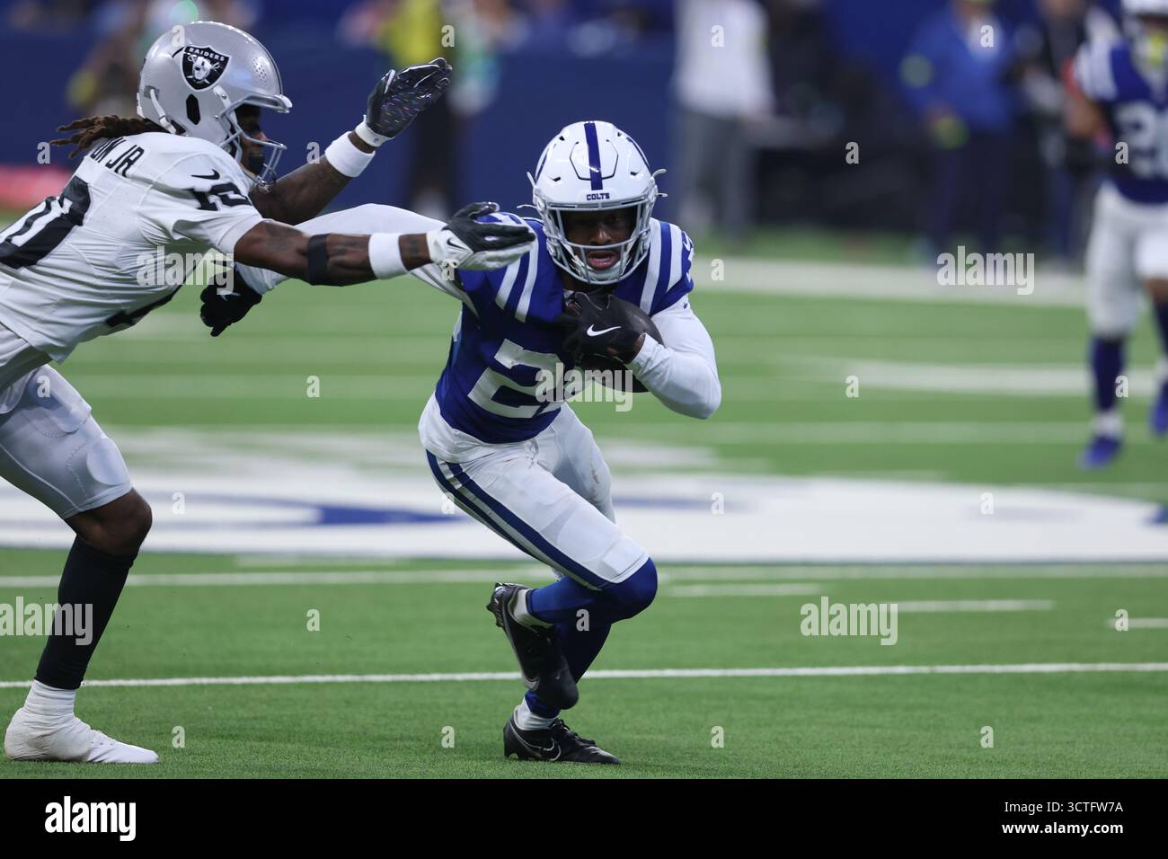 Indianapolis Colts cornerback Mekhi Blackmon (29) runs with the ball ...