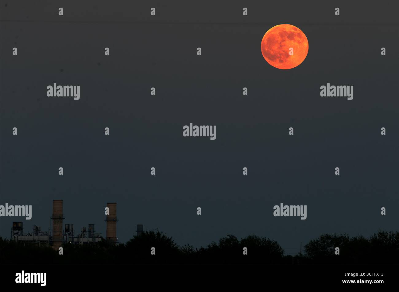 The harvest moon rises over the Magic Valley Electric Cooperatives ...