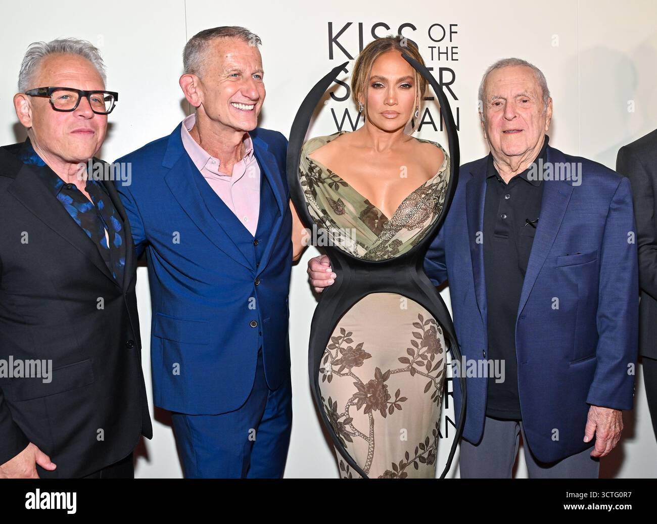 Bill Condon, left, Tom Kirdahy, Jennifer Lopez and John Kander attend ...